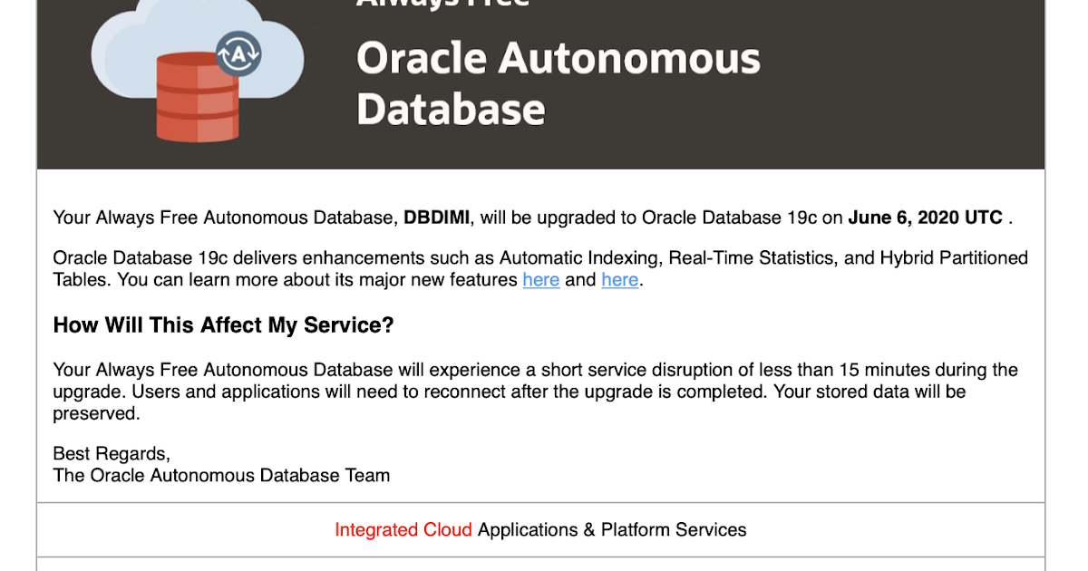 Dimitri Gielis Blog Oracle Application Express Apex Oracle Always Free Oracle Database Upgrades