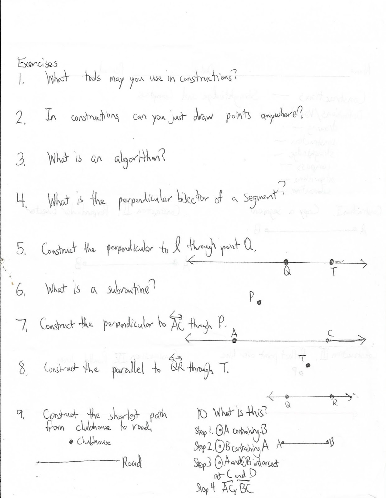Geometry, Common Core Style: Lesson 3-6: Constructing Perpendiculars ...
