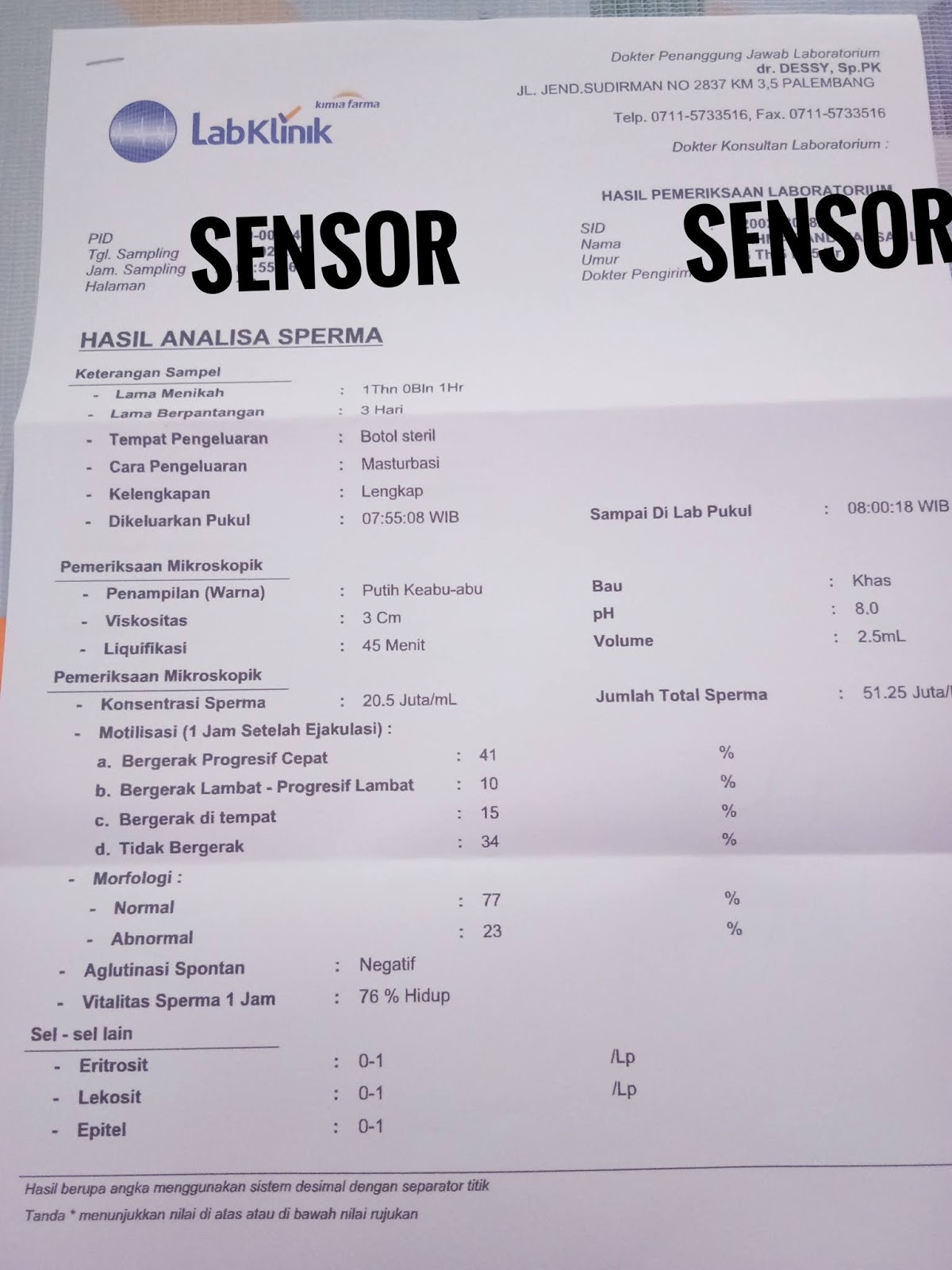 Pengalaman saya cek sperma