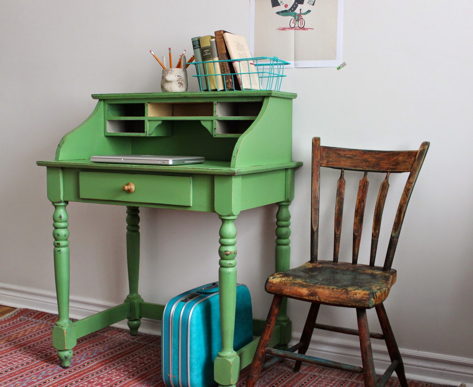 Poppyseed Creative Living: Introducing Green Secretary Desk