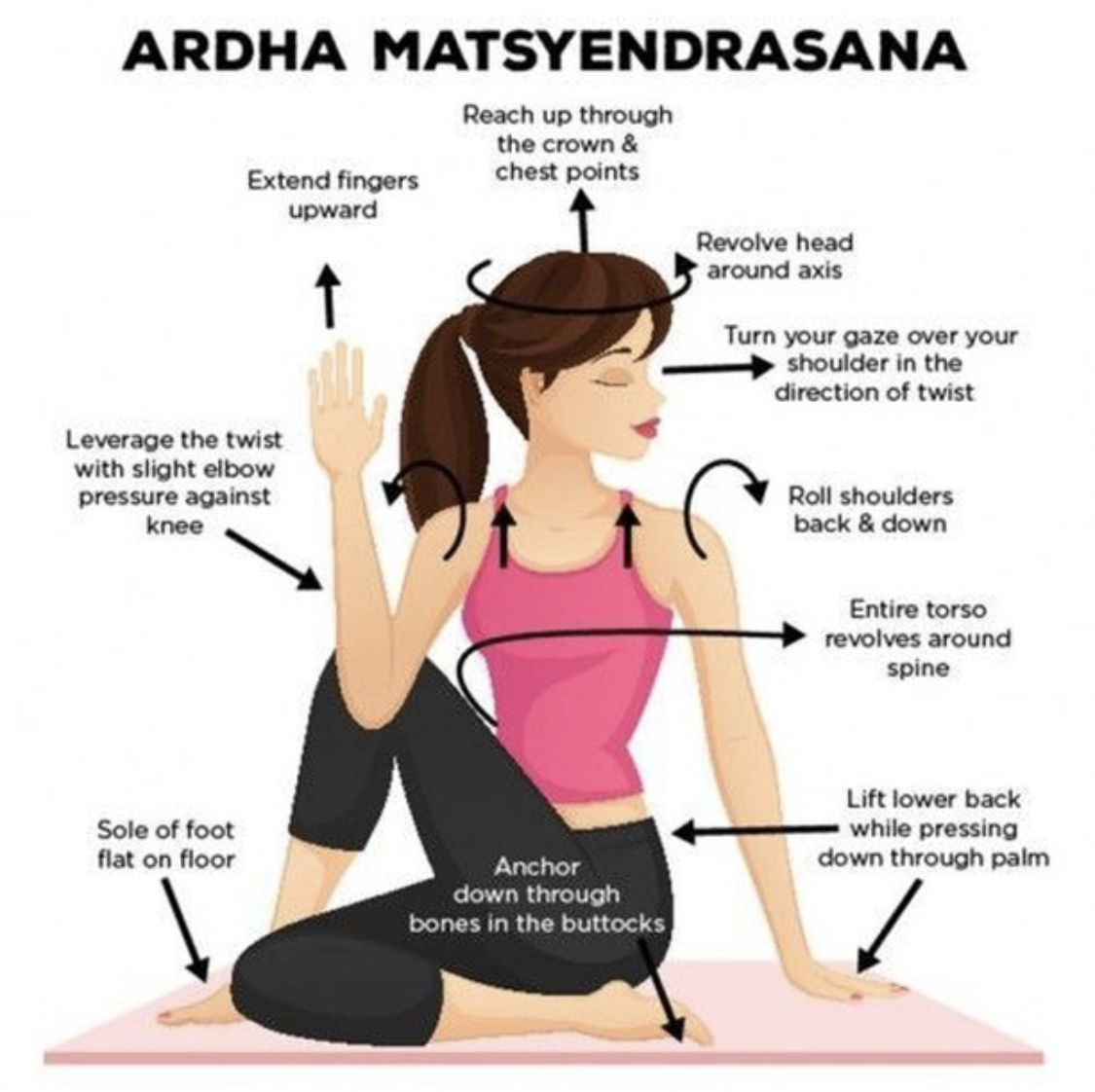 Ardha Matsyendrasana or Half Lord of the Fishes Pose