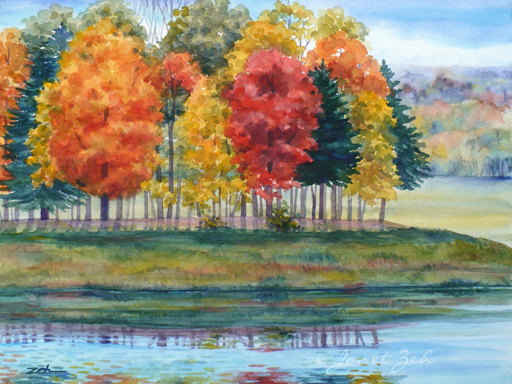 Janet Zeh Original Art Watercolor and Oil Paintings: Autumn Landscapes ...