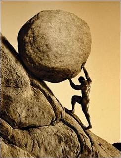 Tao 道: * Con fatica si spinge un macigno in salita, facilmente lo si fa ...