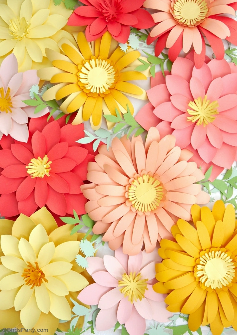 DIY Paper Flowers Backdrop - Party Ideas | Party Printables Blog