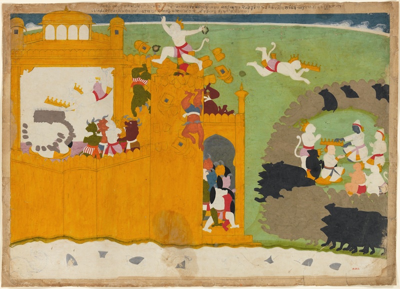 Indian Epics: Images and PDE Epics: Image: Angada Steals Ravana's Crown