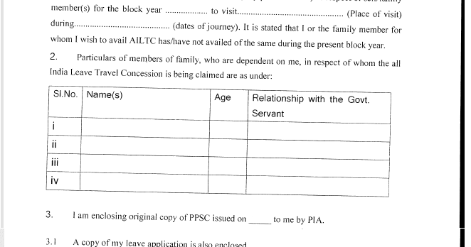 Railway Employees All India LTC: Proforma for self-certification ...