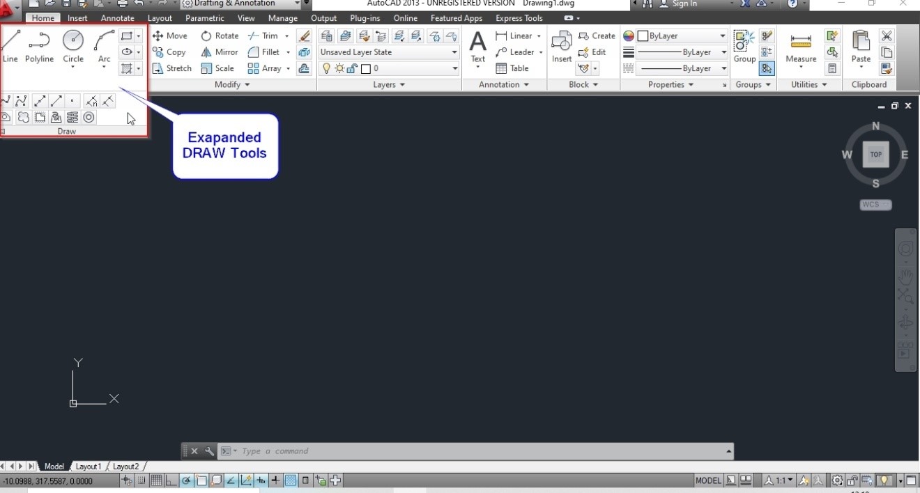 Exploring the AutoCAD user interface