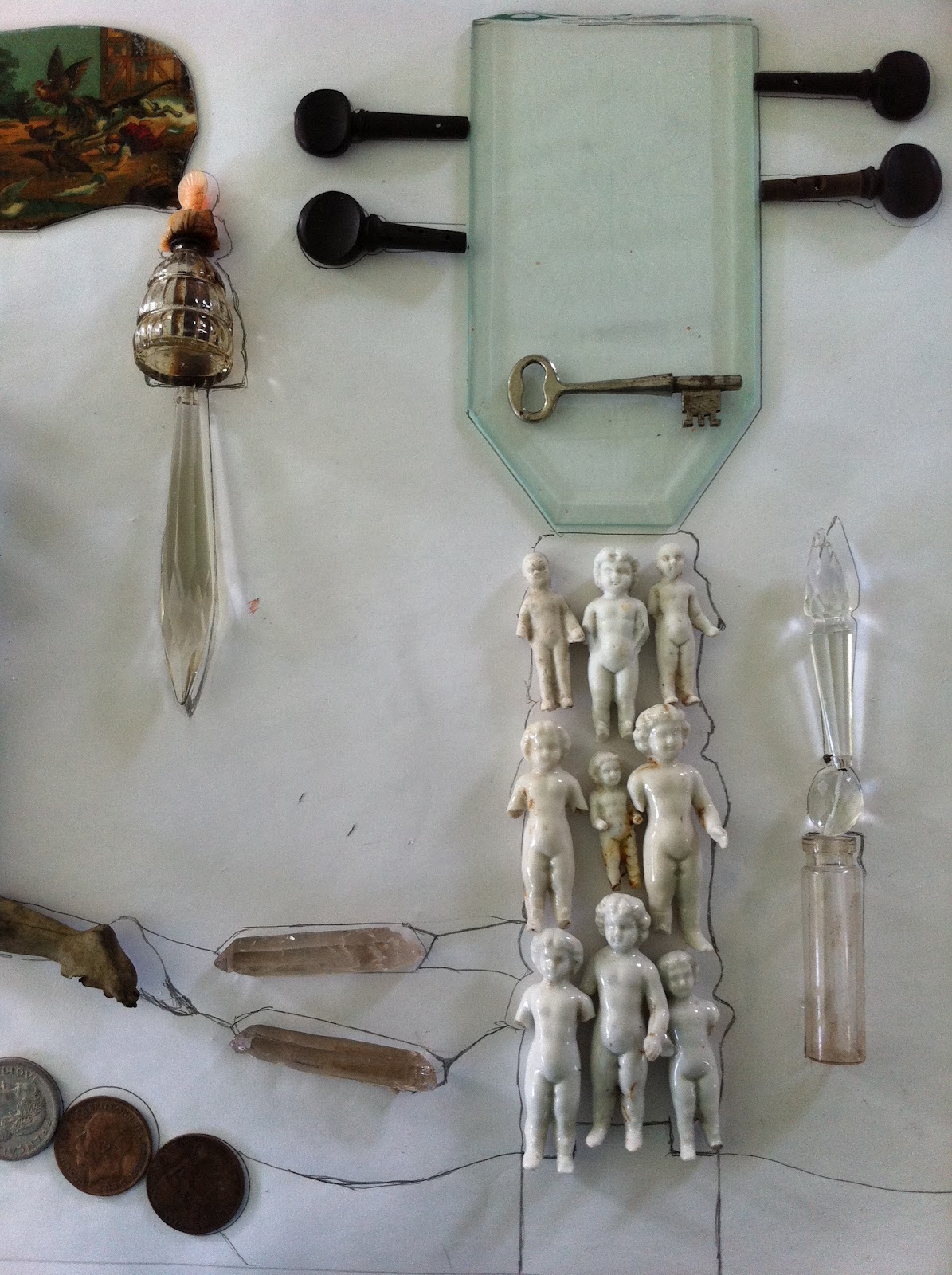 Laura Fuller Glass assemblage stained glass relief