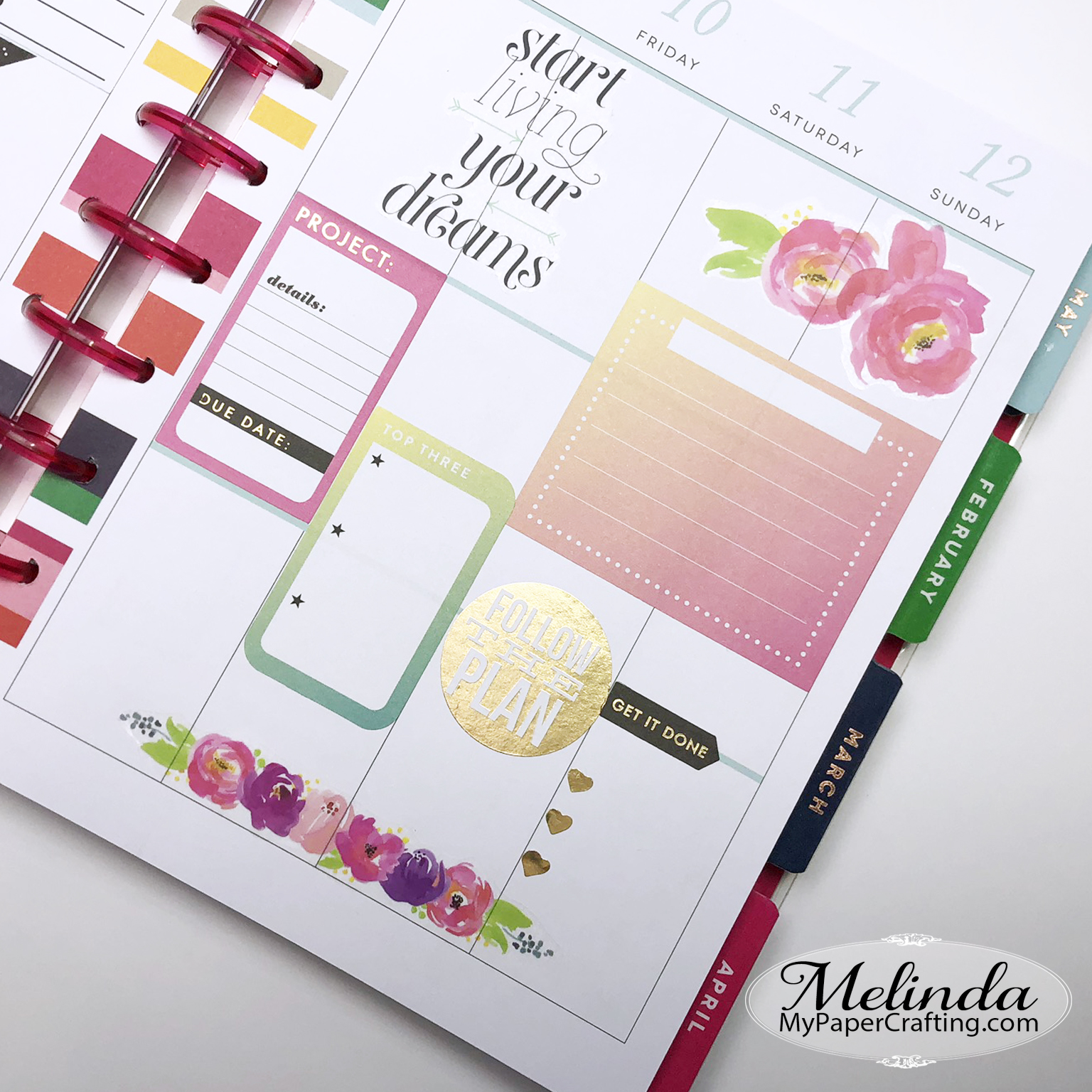 CraftyMelinda.com: Weekly Planner Spread | Plan With Me | Classic Happy ...