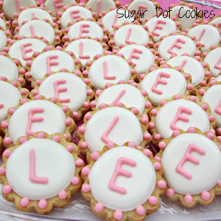 Mini cookies with their initials.