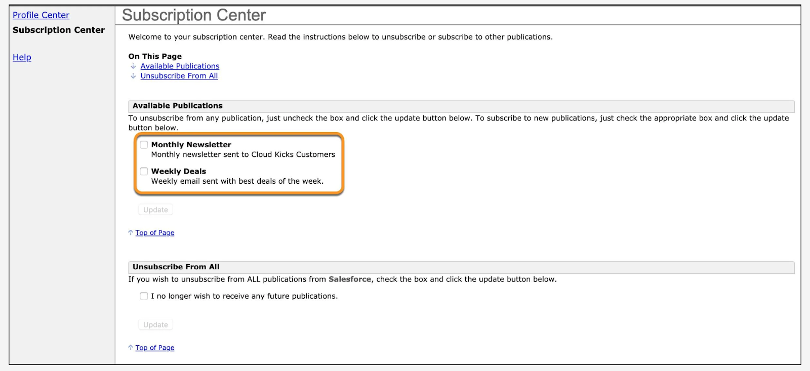 Salesforce Marketing Cloud: Custom Preference Center in Marketing Cloud