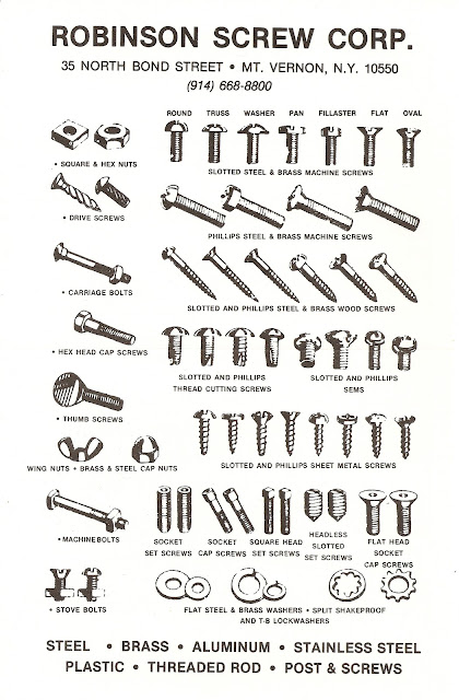 Fasteners - Nuts, Screws & Bolts: Types of Screws, Nuts, Bolts ...