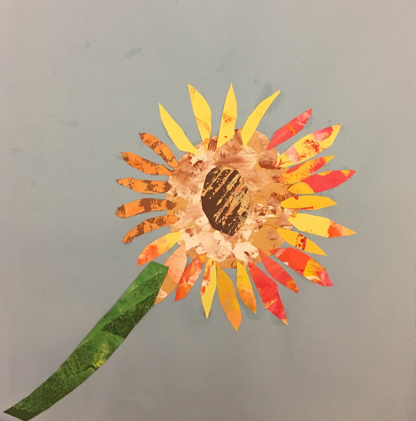Ms. Nasser's Art Studio: Painted Paper Sunflower Collage