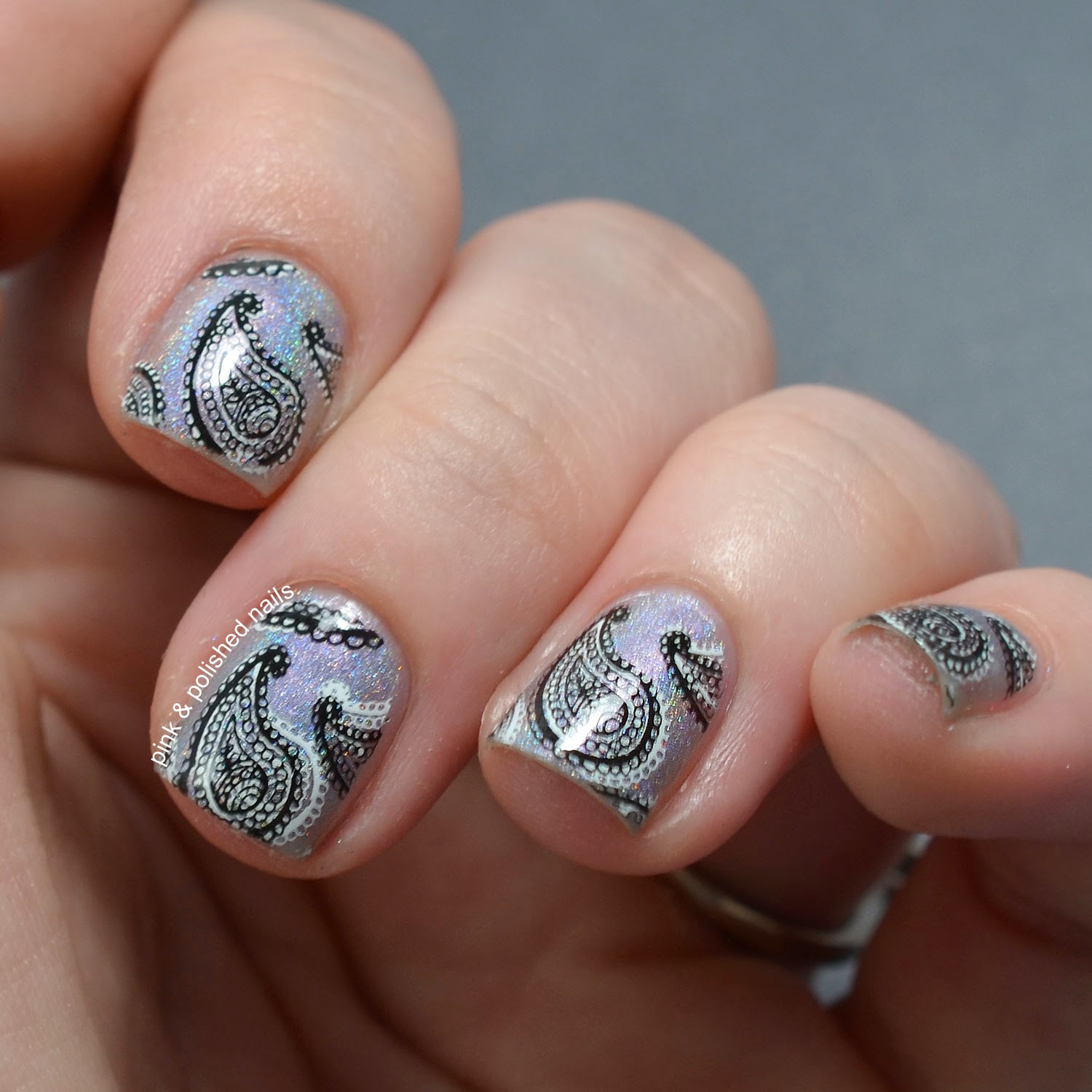 Pink & Polished: Double Stamped Paisley Nails