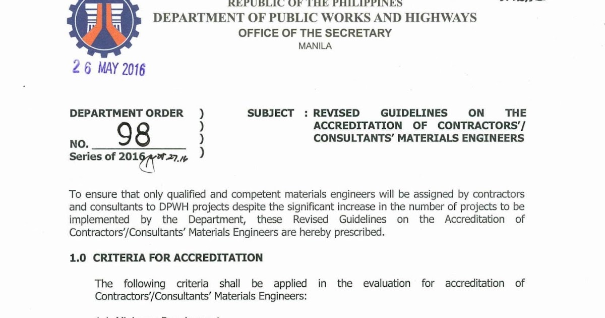Revised guidelines on the accreditation of Contractor's/Consultants ...