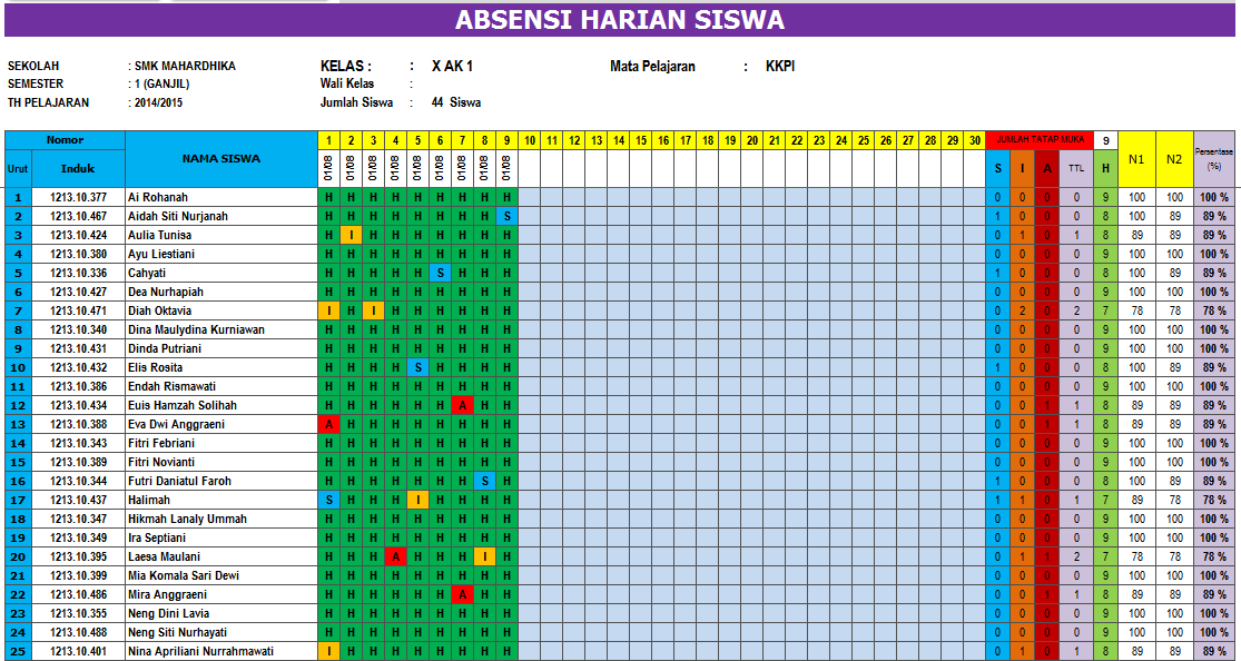 Aplikasi Kurikulum K13 SMP-SMK-SMA: APLIKASI ABSEN DAN NILAI SMK ...