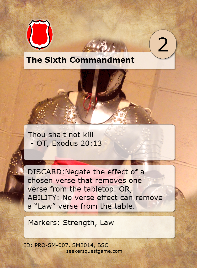 Seeker's Quest - LDS Game: Verse Database: The Sixth Commandment