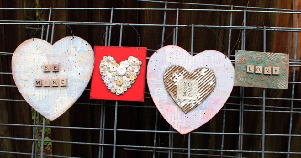 CraftyHope: Mixed Media Valentine Art CraftyHope: Mixed Media Valentine Art