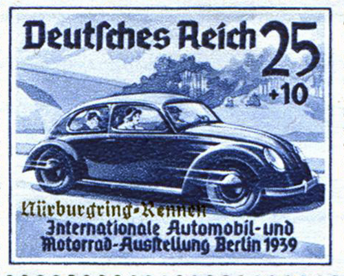transpress nz: Volkswagen stamp, Germany, 1939