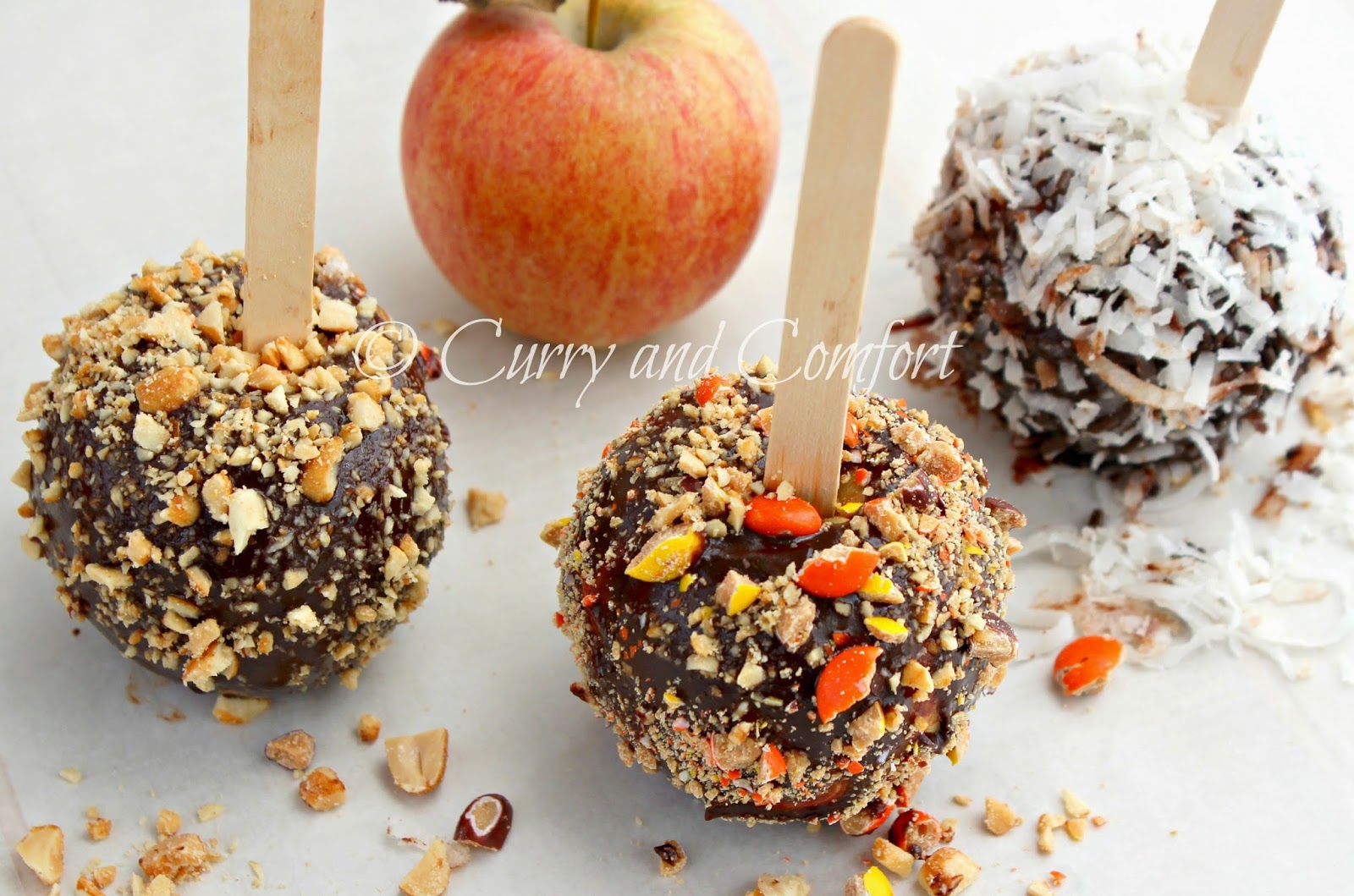 Kitchen Simmer: Chocolate Covered Apples with Nuts, Candy and Coconut ...