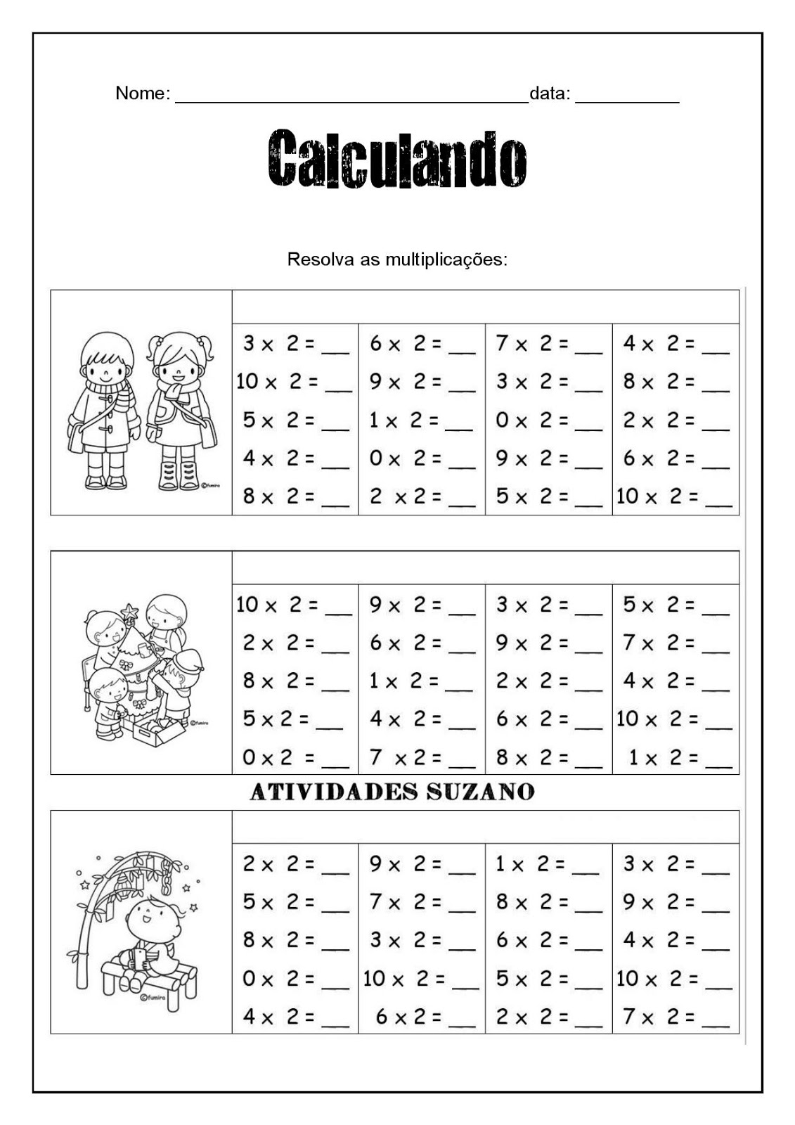Multiplicação | Atividades Pedagogica Suzano | Atividades de matemática ...