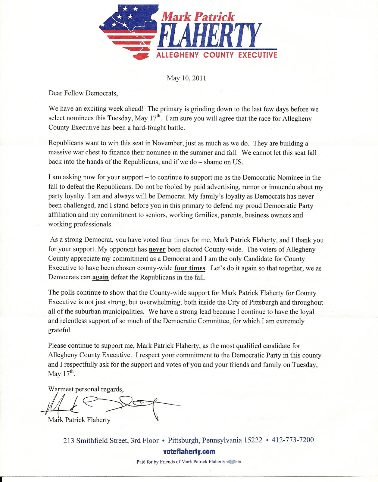 North Pittsburgh Politics Mark Patrick Flaherty Letter north-pittsburgh-politics-mark-patrick-flaherty-letter