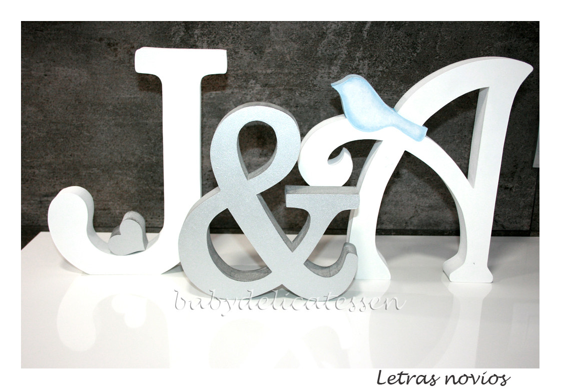 BABY DELICATESSEN LETRAS DE MADERA: LETRAS DE MADERA PARA NOVIOS: J & A