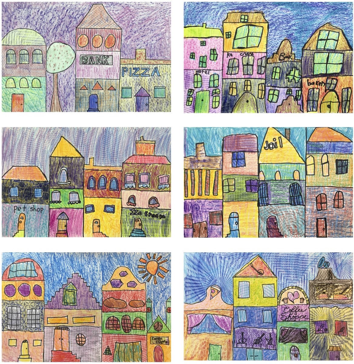 The Rolling Artroom: Textured Cityscapes (1st-3rd Grade)