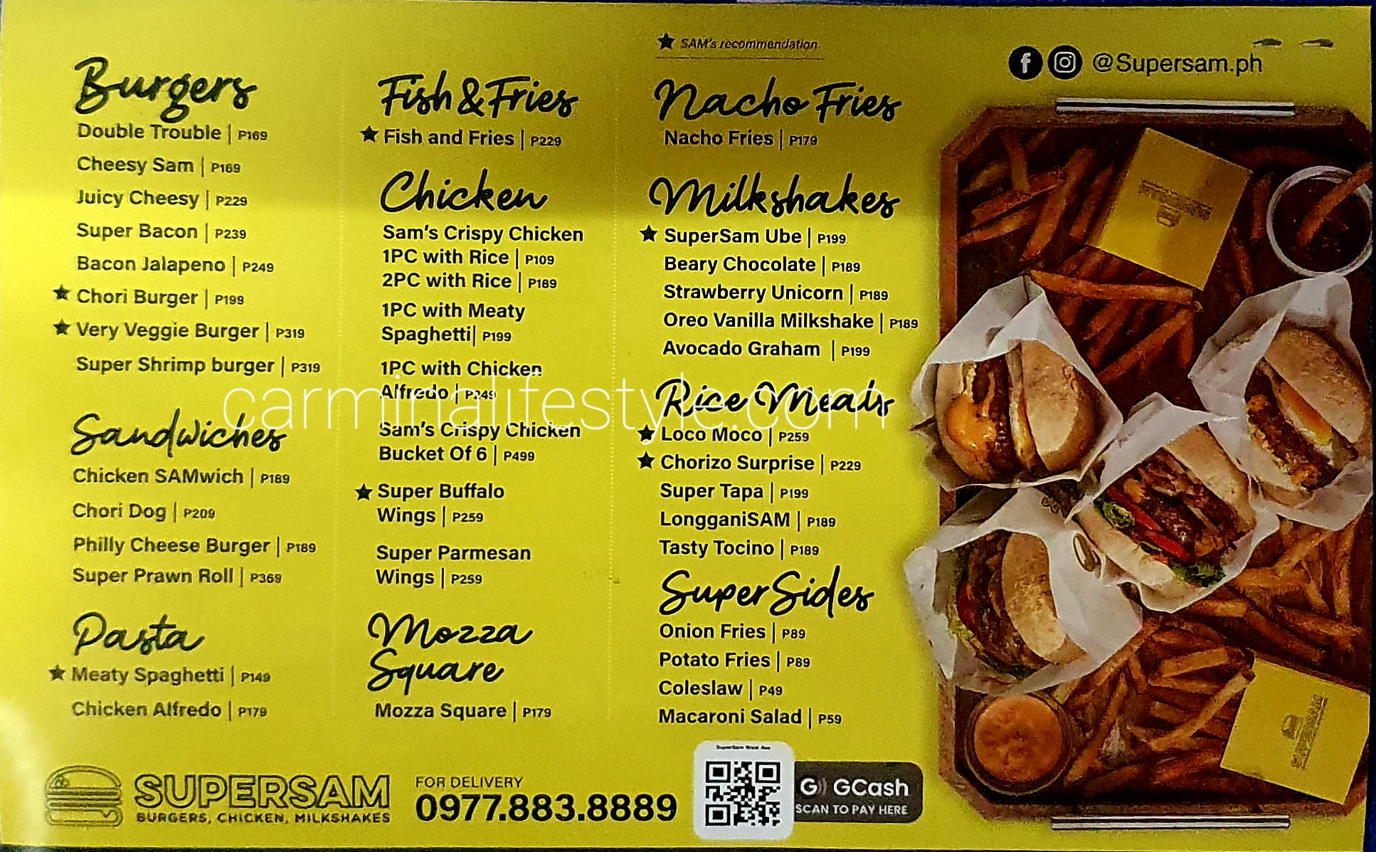 Supersam Burgers, Chicken & Milkshake in the Philippines