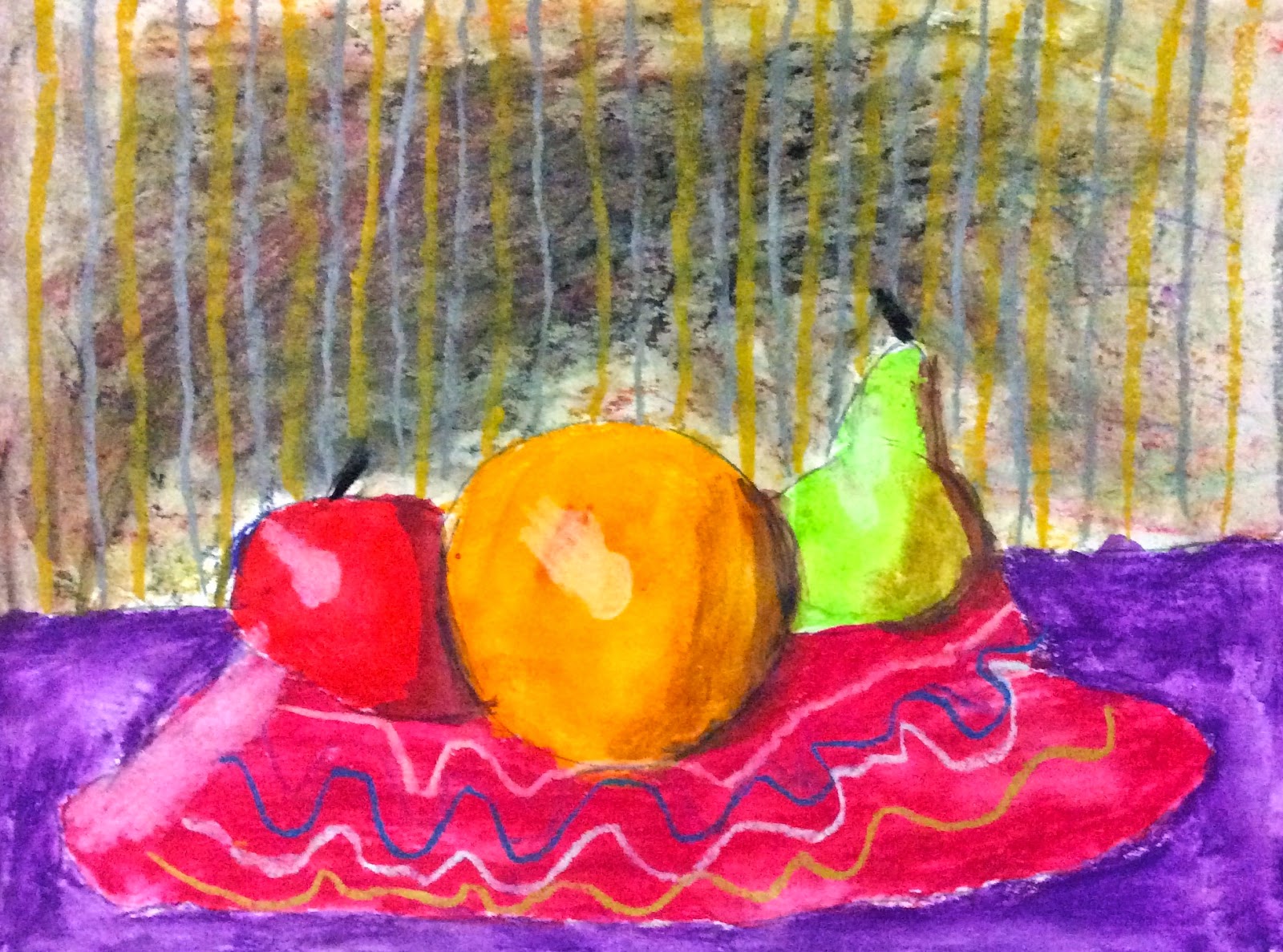 Ms. Curry's Art Room : Grade 1 Still Life Drawings of Fruit