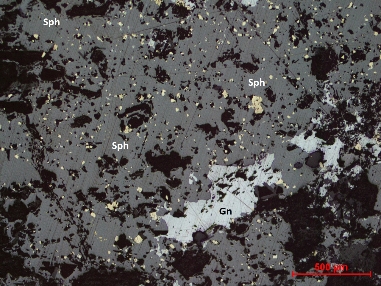 Microscopia de Menas: Galena
