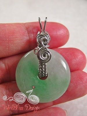 WireBliss's Wire Jewelry: Wire Wrapped Jade Donut Pendant