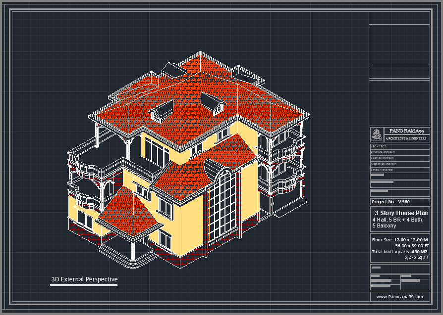 V-580 Luxury Villa, Three Story, 5 Bedroom with 5 Bath, 4 Big Hall with ...