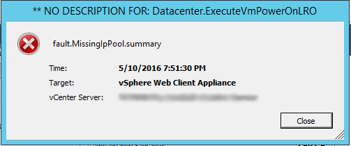 fault.MissingIpPools.summary - Errors in VMware Appliance deployment ...