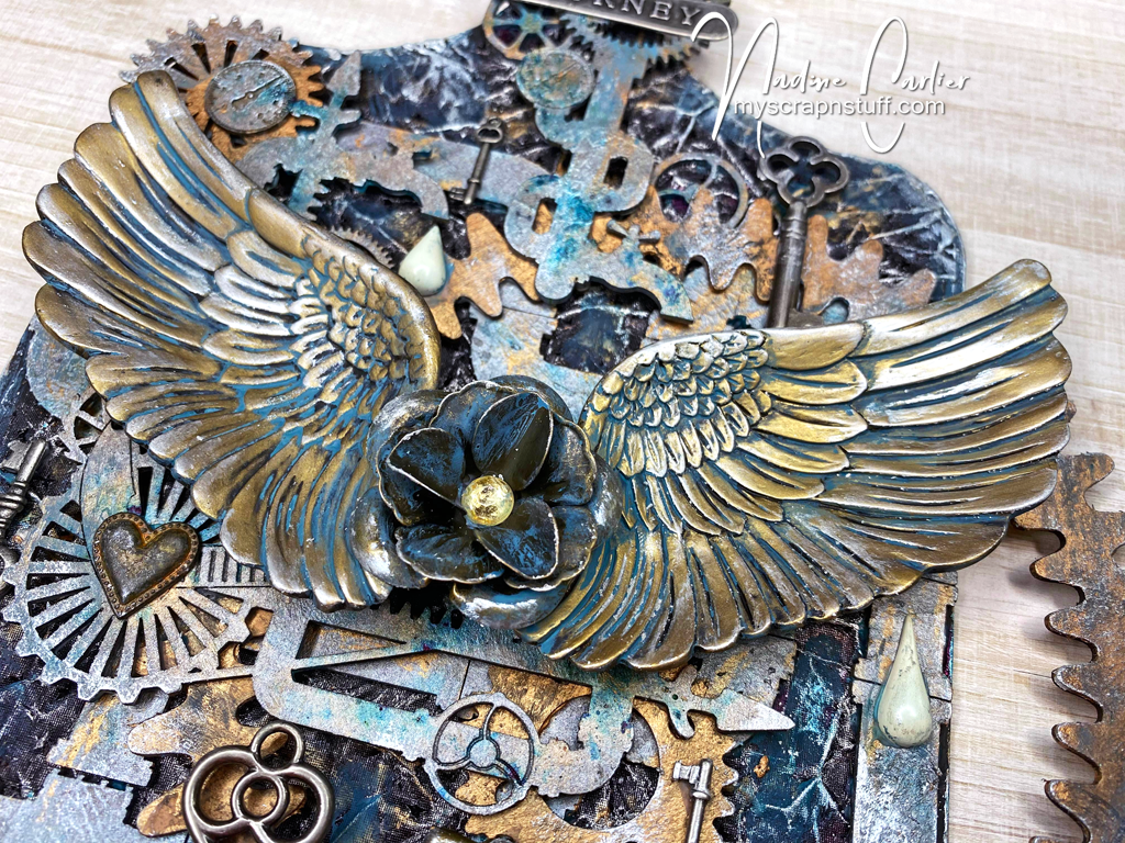Steampunk Chipboard Cutting Board ~ Nadine Carlier
