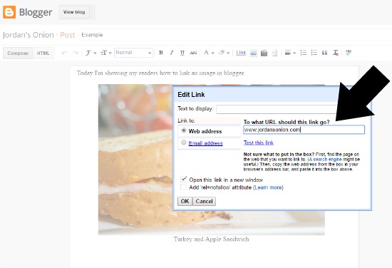 How to Link an Image in Blogger the easy way - Jordan's Easy Entertaining