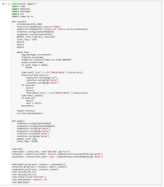 Screen Recording App Using Python