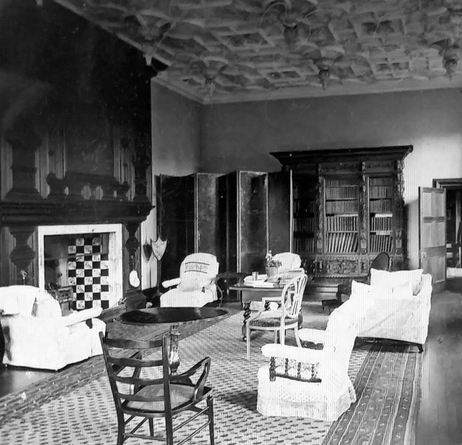 Tour Scotland: Old Photograph Drawing Room Cortachy Castle Scotland