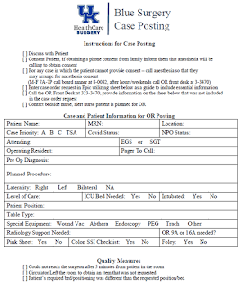 UK Trauma Protocol Manual: Case Posting Checklist (and BID Teaching Method)