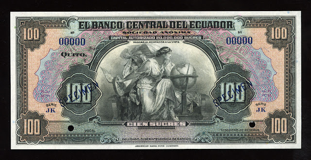 Ecuador banknotes 100 Ecuadorian Sucres banknote 1939-1967|World ...