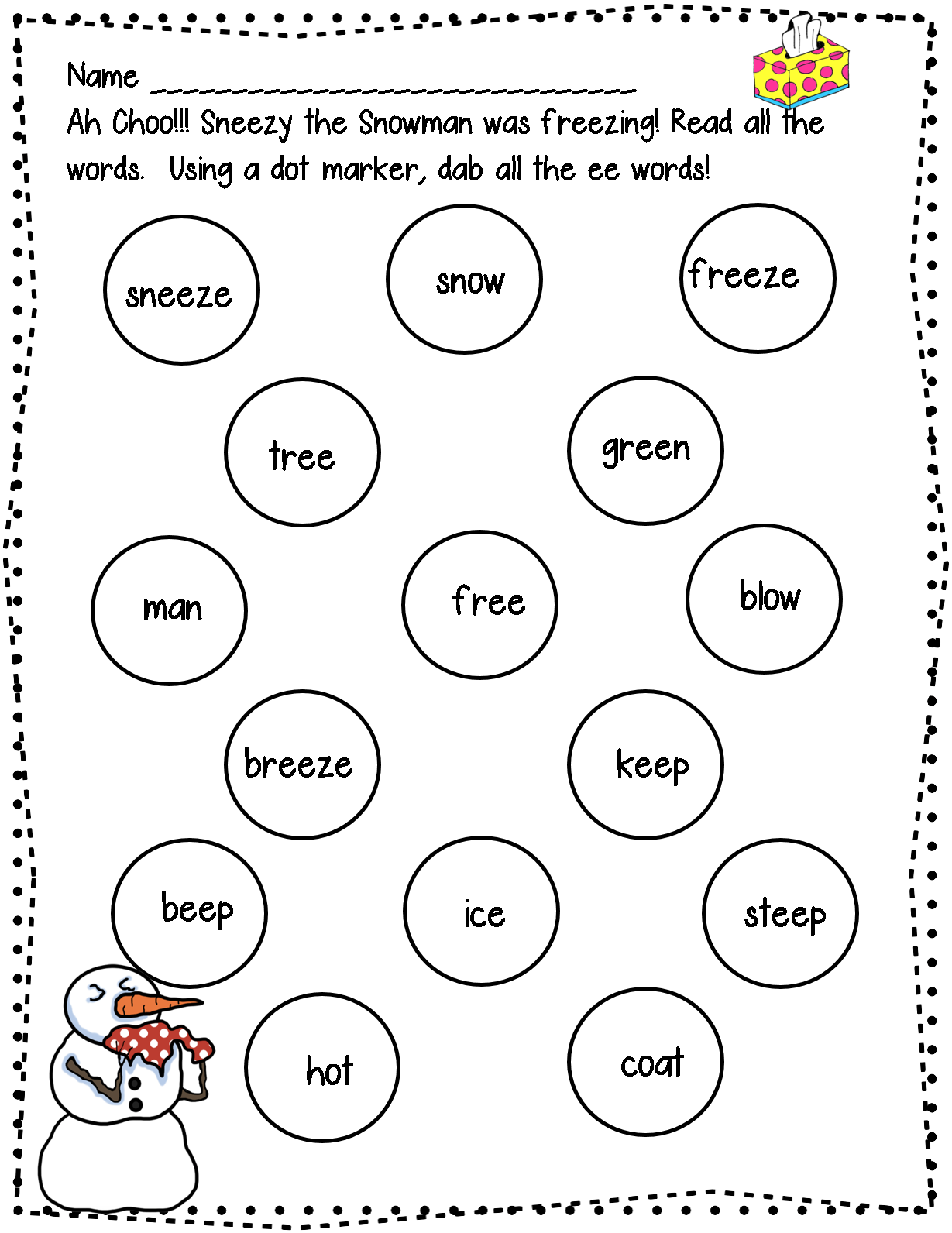 First Grade Wow: AAAAAACHOO! Sneezy the Snowman! Fractions, and Reading ...