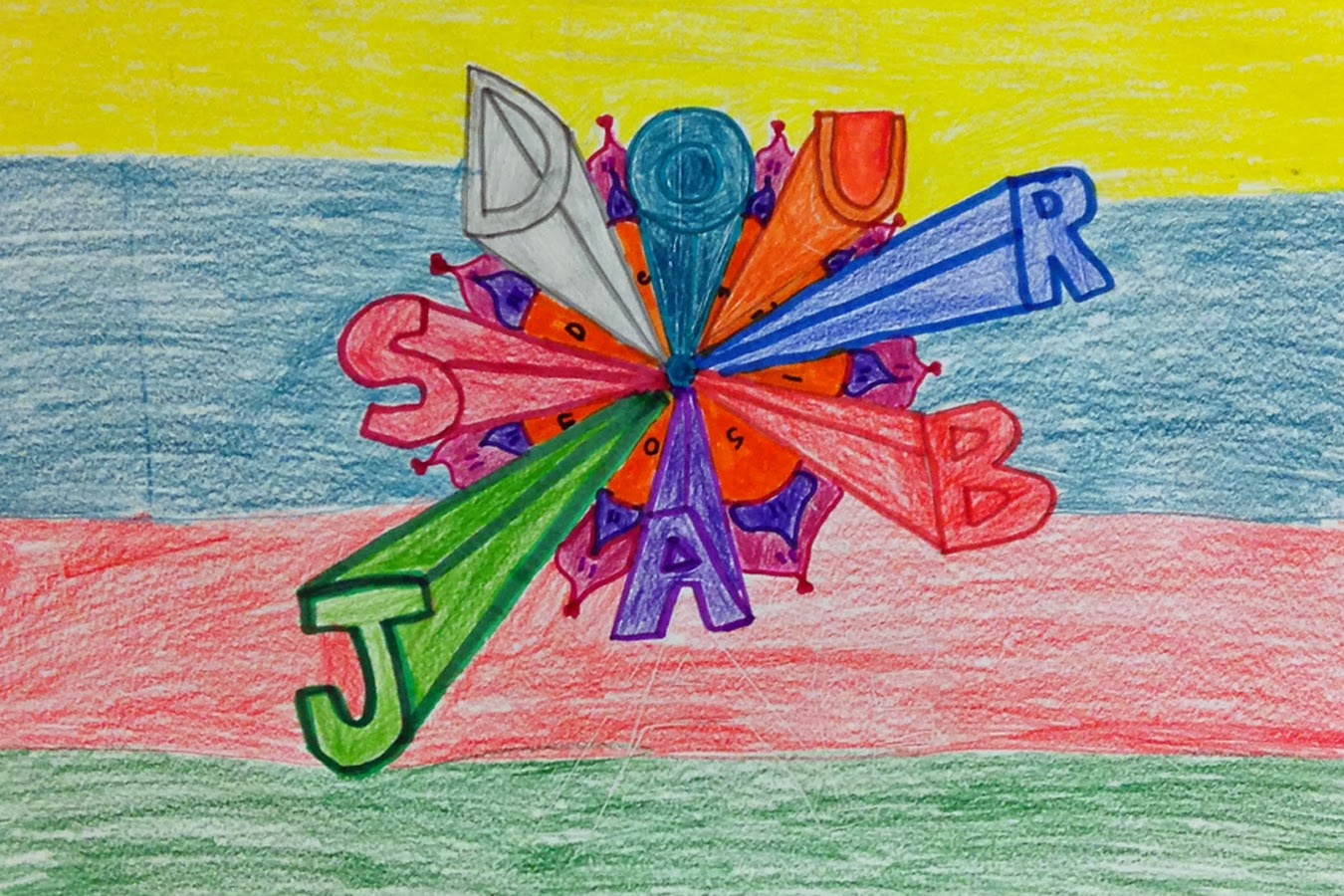 Art at Leestown: one point perspective name drawings