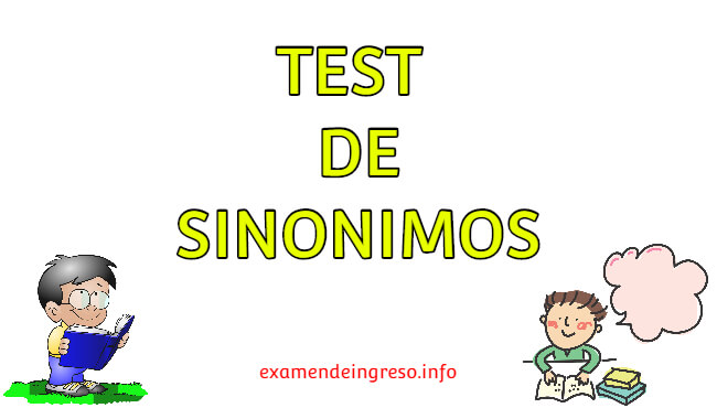 ᐅ Test de SINONIMOS - 20 Ejercicios Resueltos