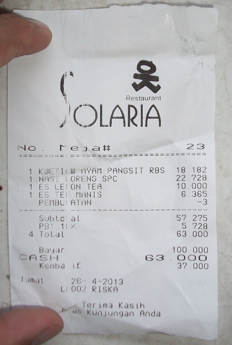 Restaurant Solaria Medan |Langkah Hari-ku