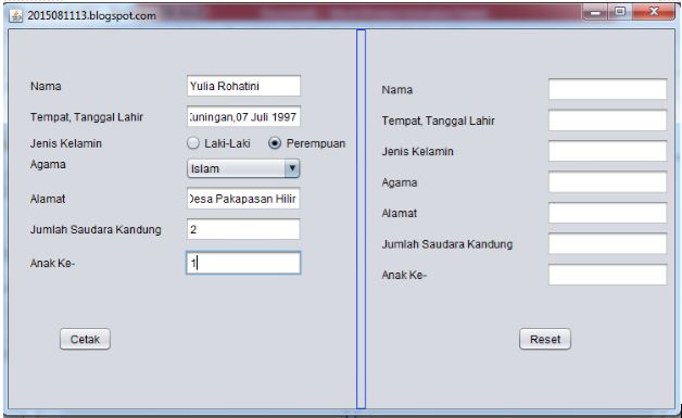 Yulia Rohatini: Cara Membuat Biodata Dengan Java Di Netbeans