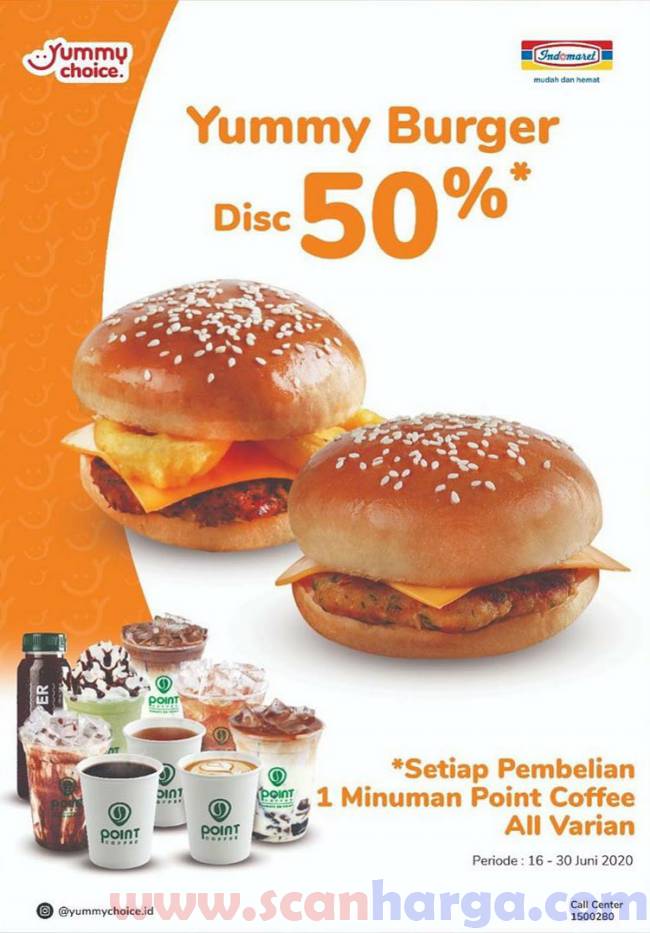 Promo Yummy Choice Yummy Burger Diskon 50% - scanharga