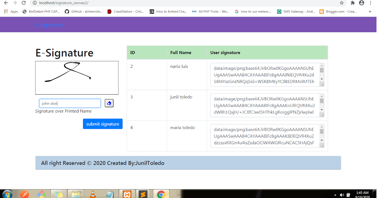 Simple E-signature Using PDO Simple E-signature Using PDO