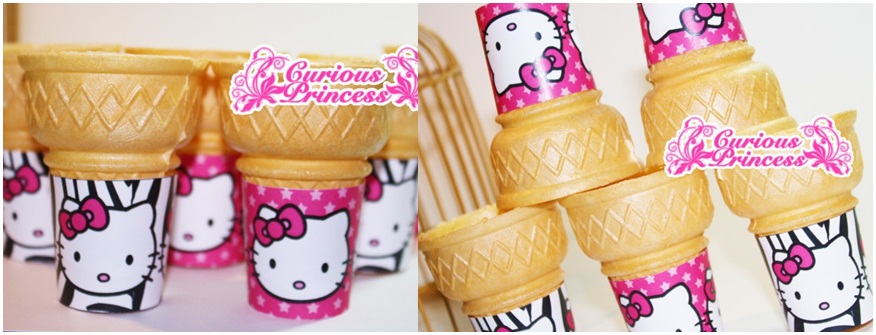 Curious Princess: Hello Kitty inspired ice cream cone wrappers or labels