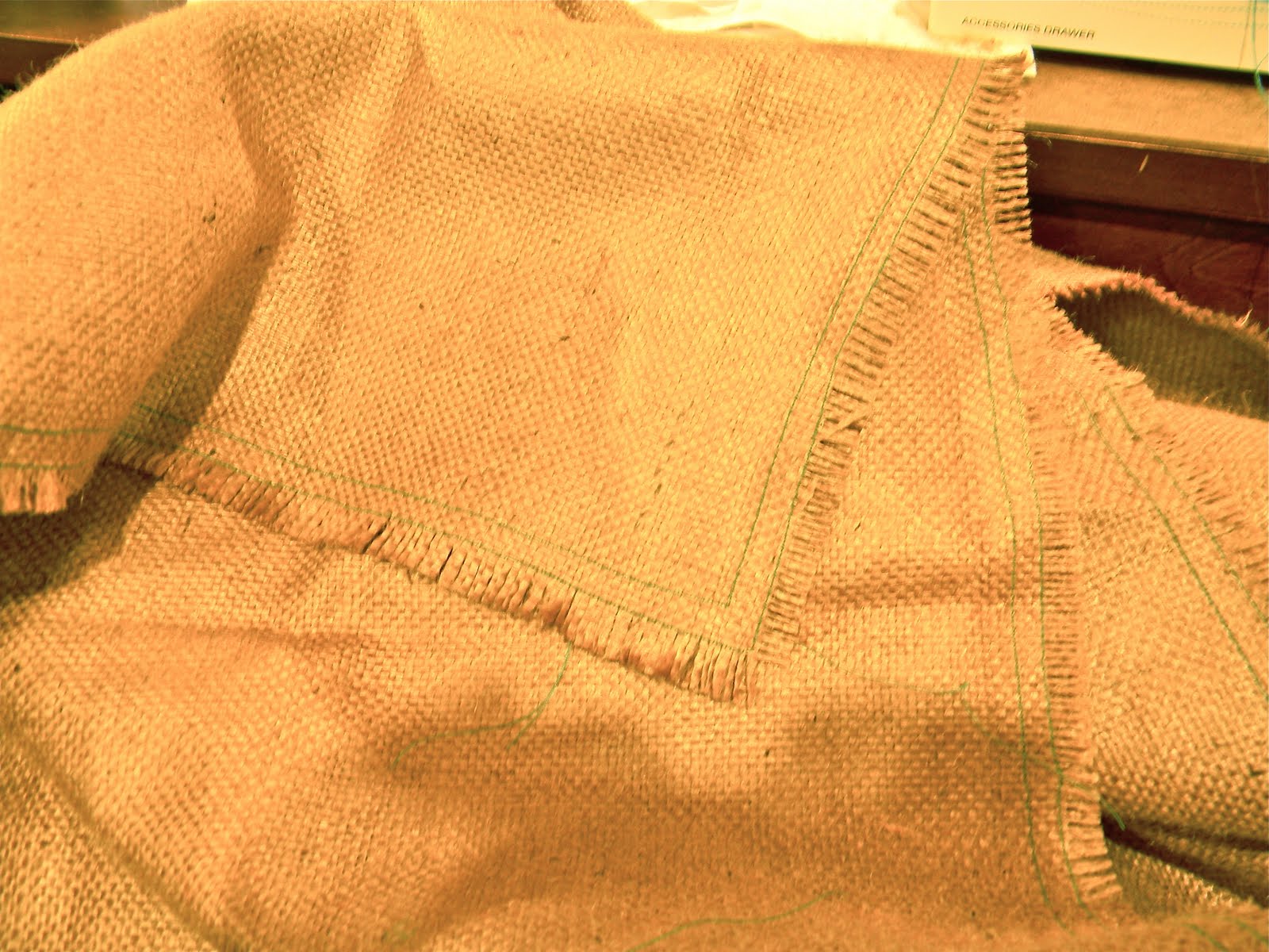 So, go along the edge of the blanket and the edges of all the leaves ...