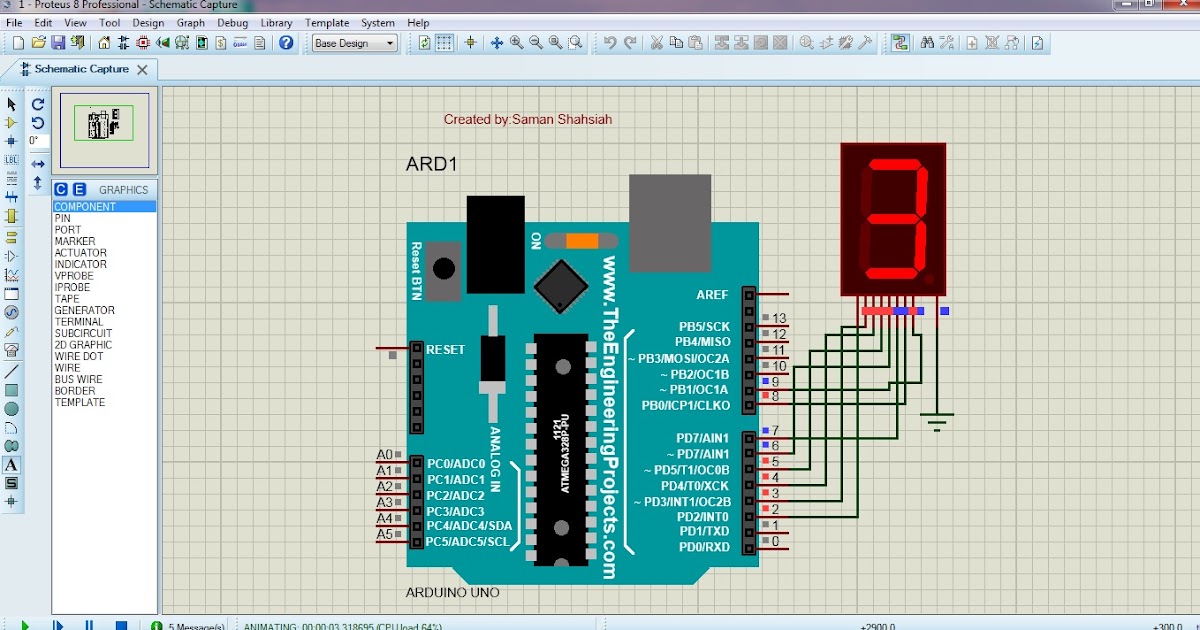 Up-counting 7-segment using Arduino